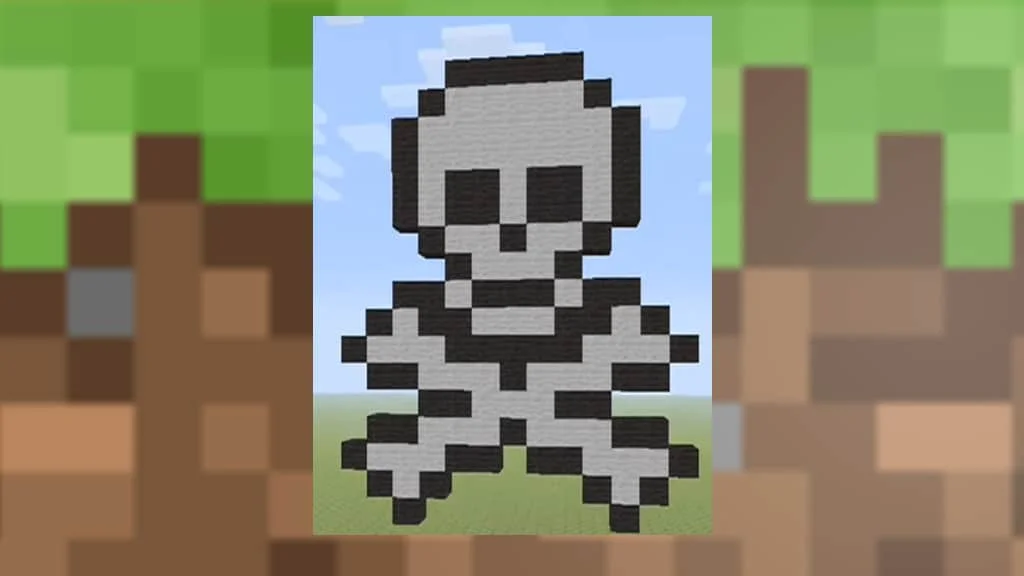 Minecraft Skeleton Head Pixel Art Witherskeleton Pixilart